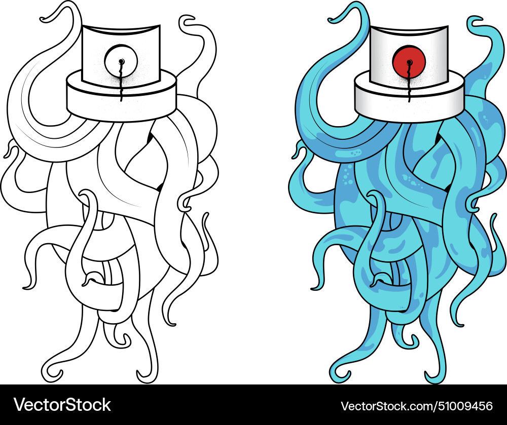 Octopus cap Royalty Free Vector Image - VectorStock