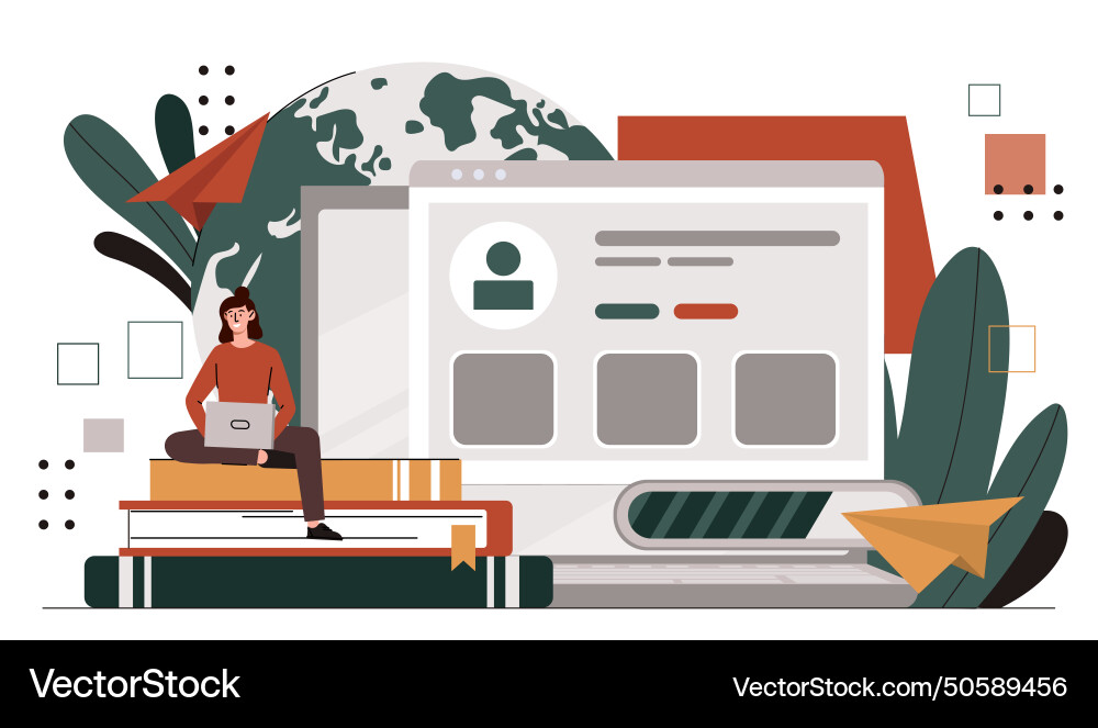 Personal profile at website Royalty Free Vector Image