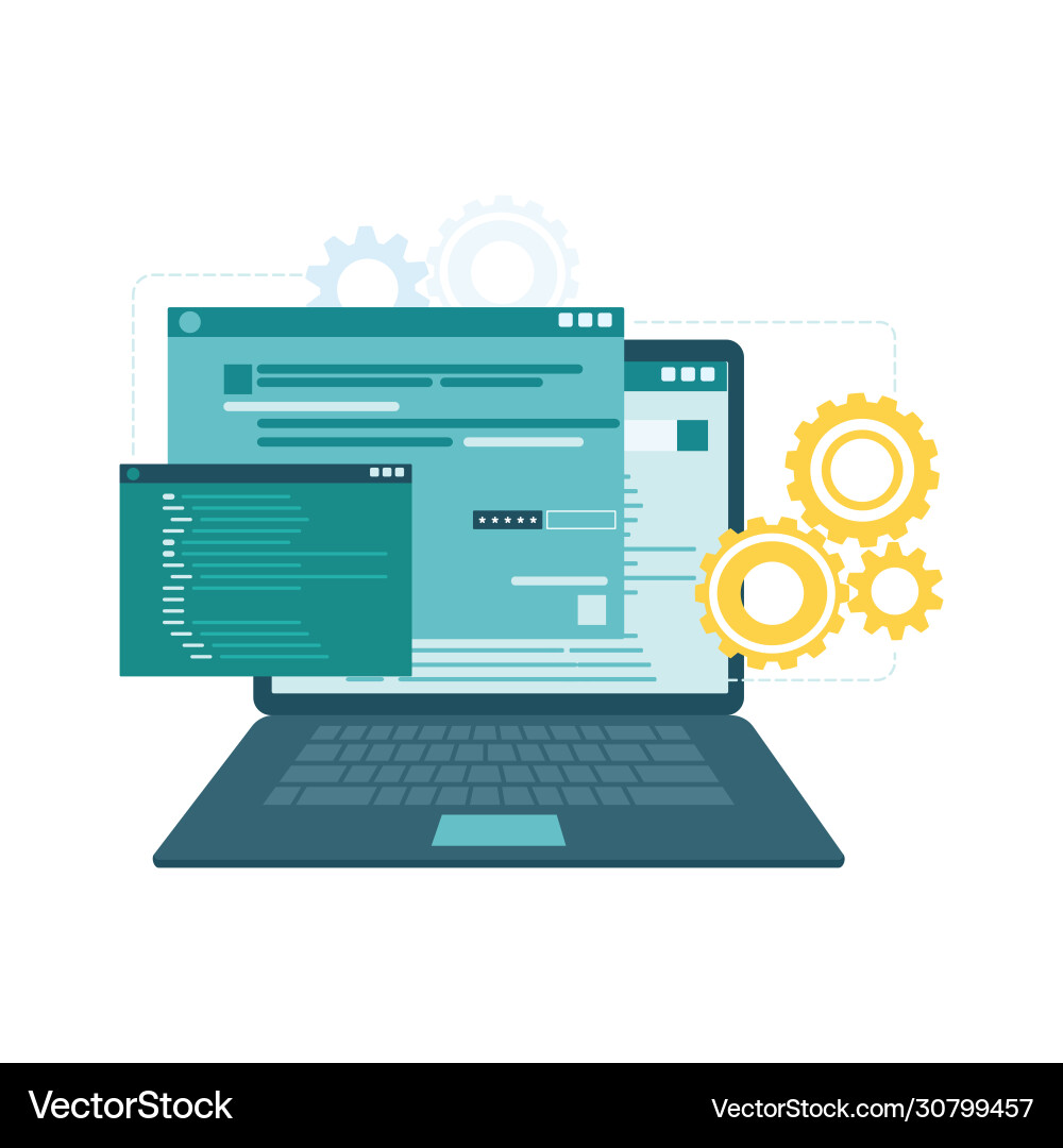 Application development concept app Royalty Free Vector