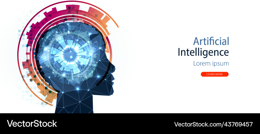 Artificial intelligence concept creative brain Vector Image
