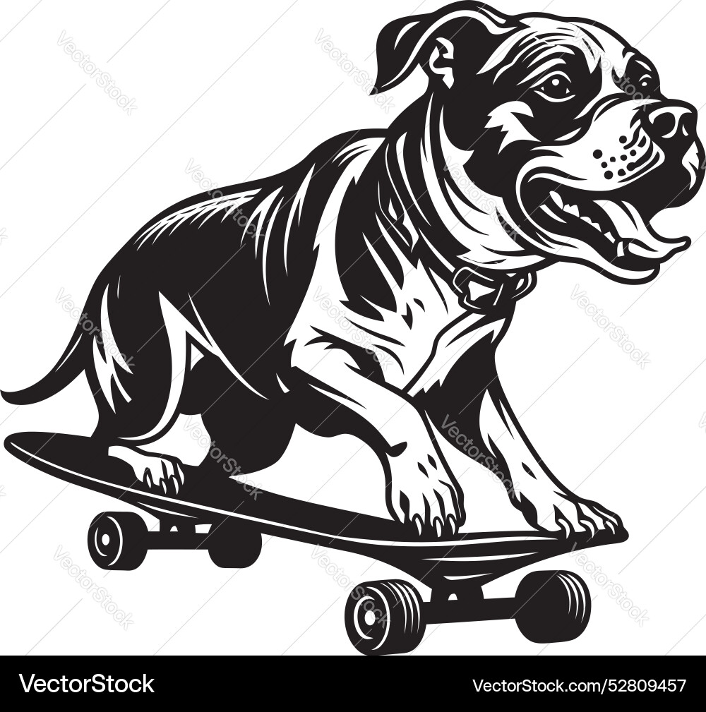 Bark and roll skateboarding dog logo radicalrex Vector Image