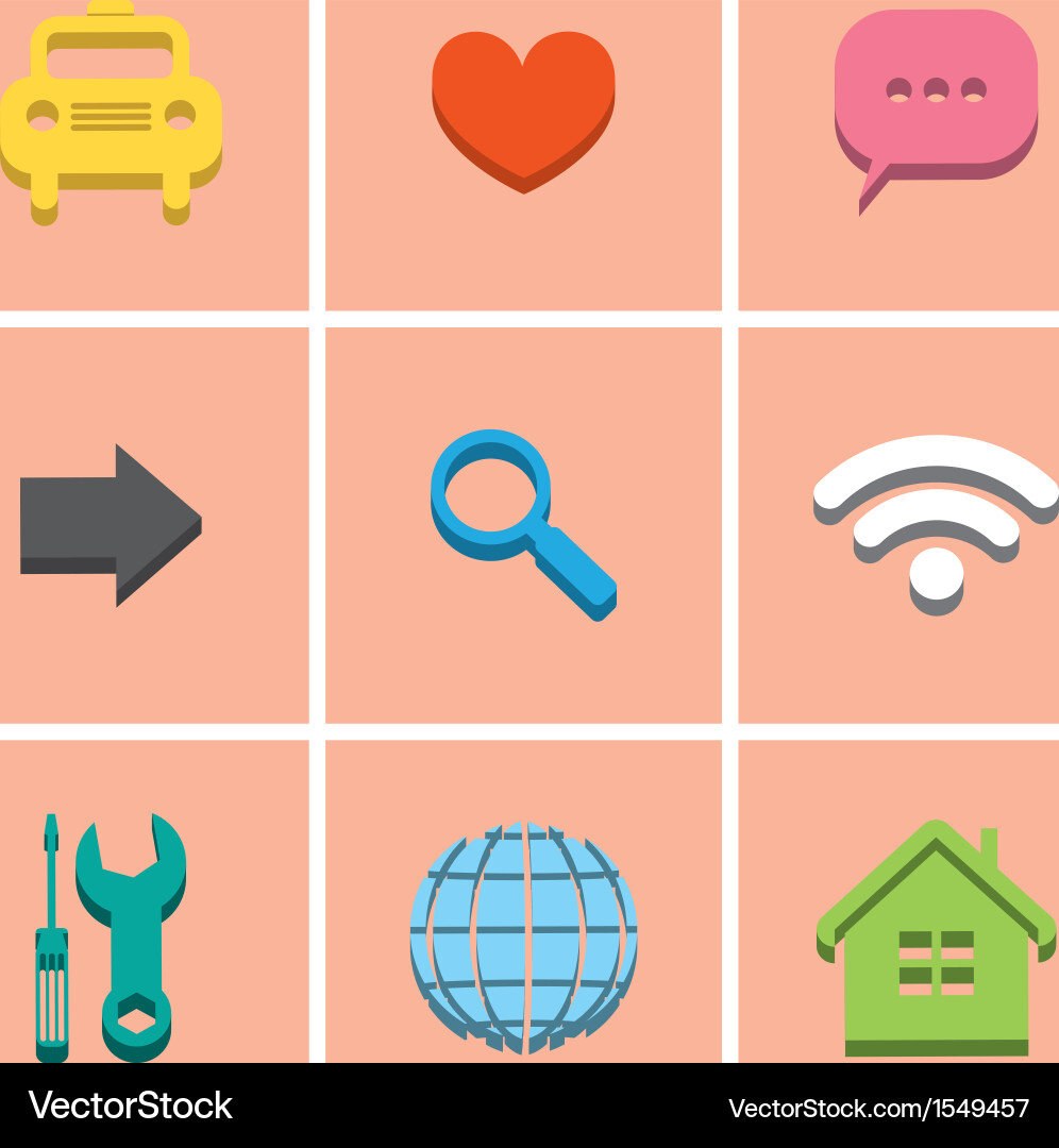 Colored icons set 1 Royalty Free Vector Image - VectorStock