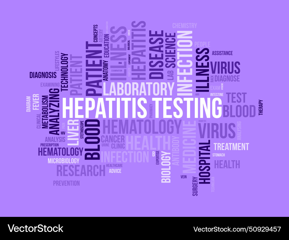 Hepatitis testing word cloud template health Vector Image