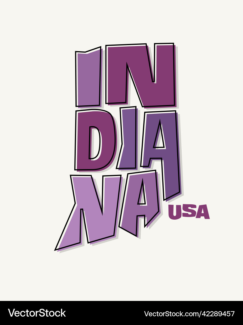 Indiana letters distorted into state shape Vector Image
