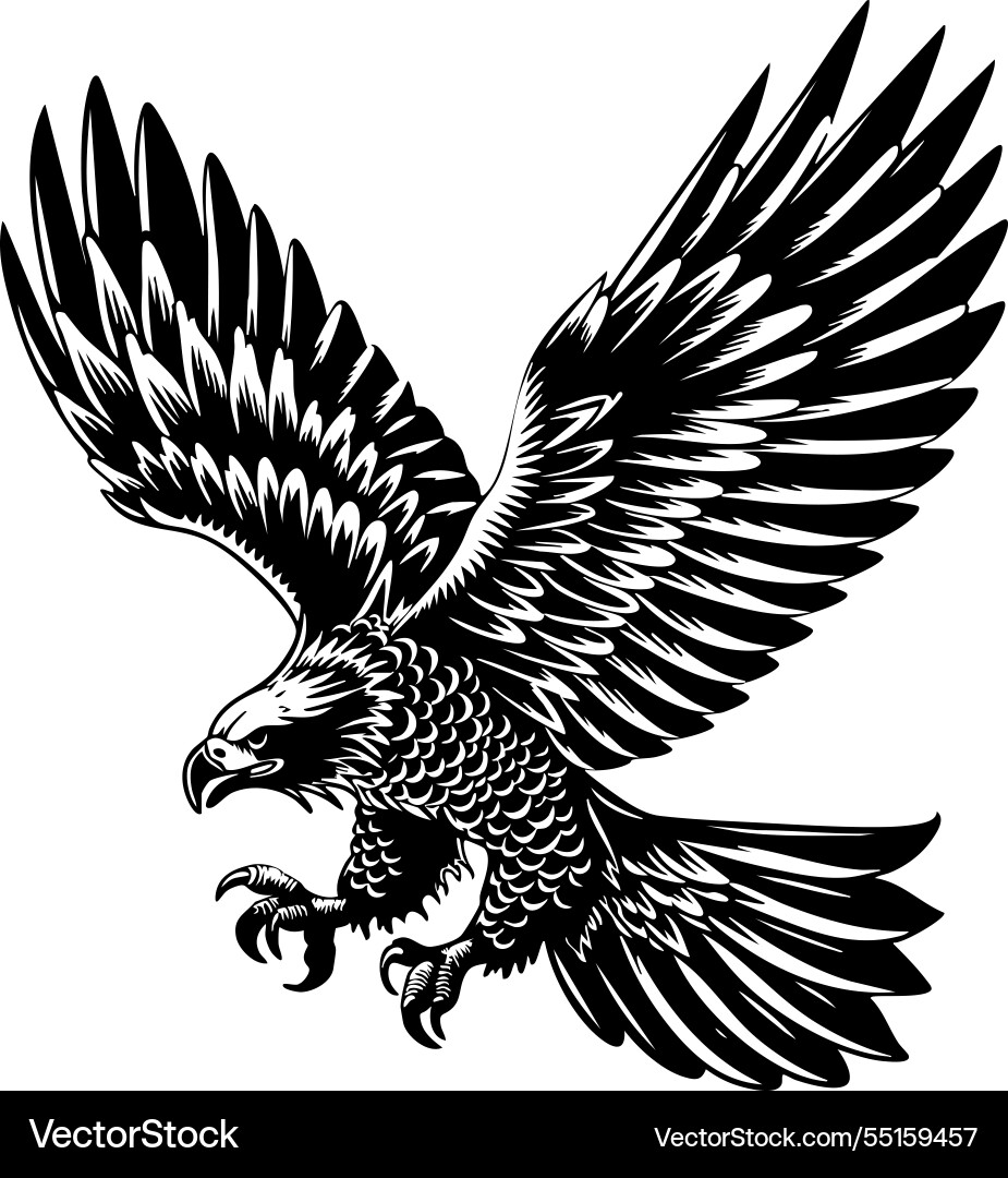 Majestic eagle in flight rendered bird wildlife Vector Image