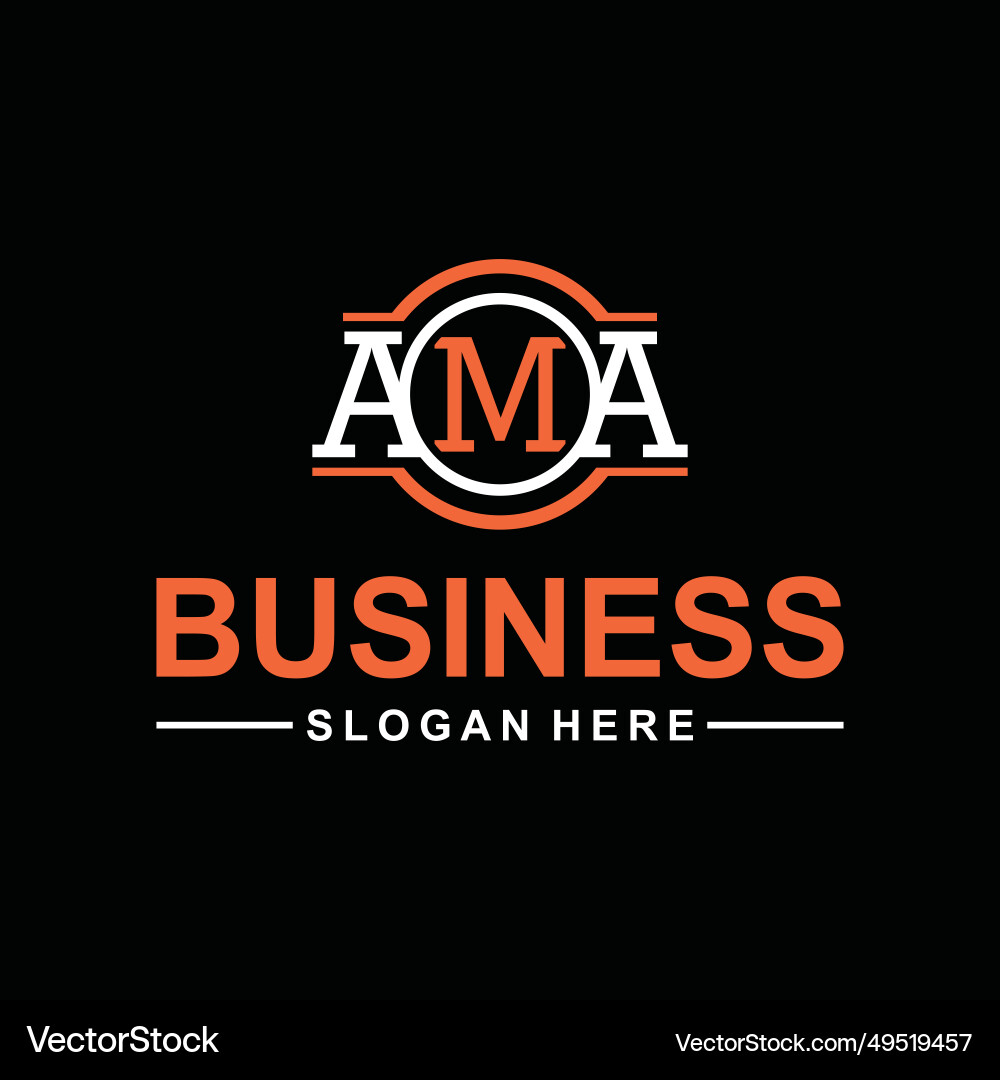 Modern letter ama linked logo template suitable Vector Image