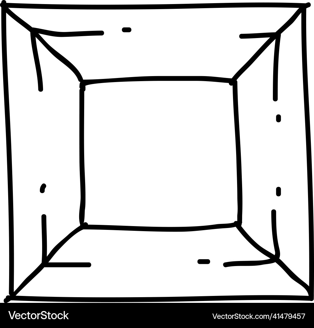 Ornate picture frame template in hand drawn Vector Image