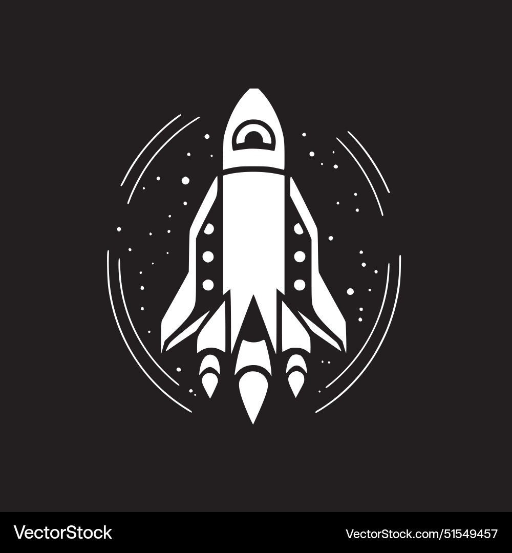 Space - minimalist and flat logo Royalty Free Vector Image