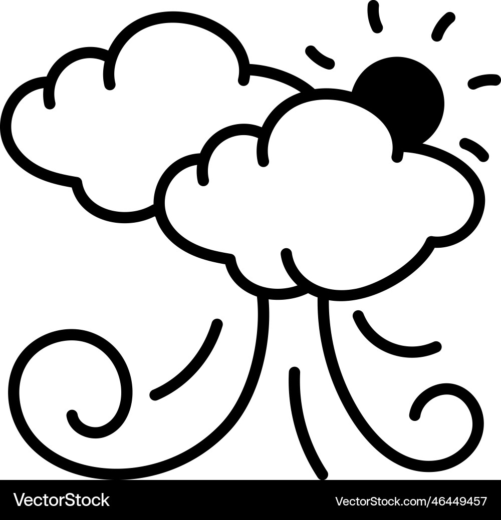 Windy weather Royalty Free Vector Image - VectorStock