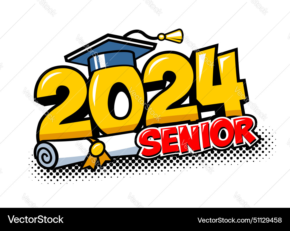 2024 graduate class logo Royalty Free Vector Image