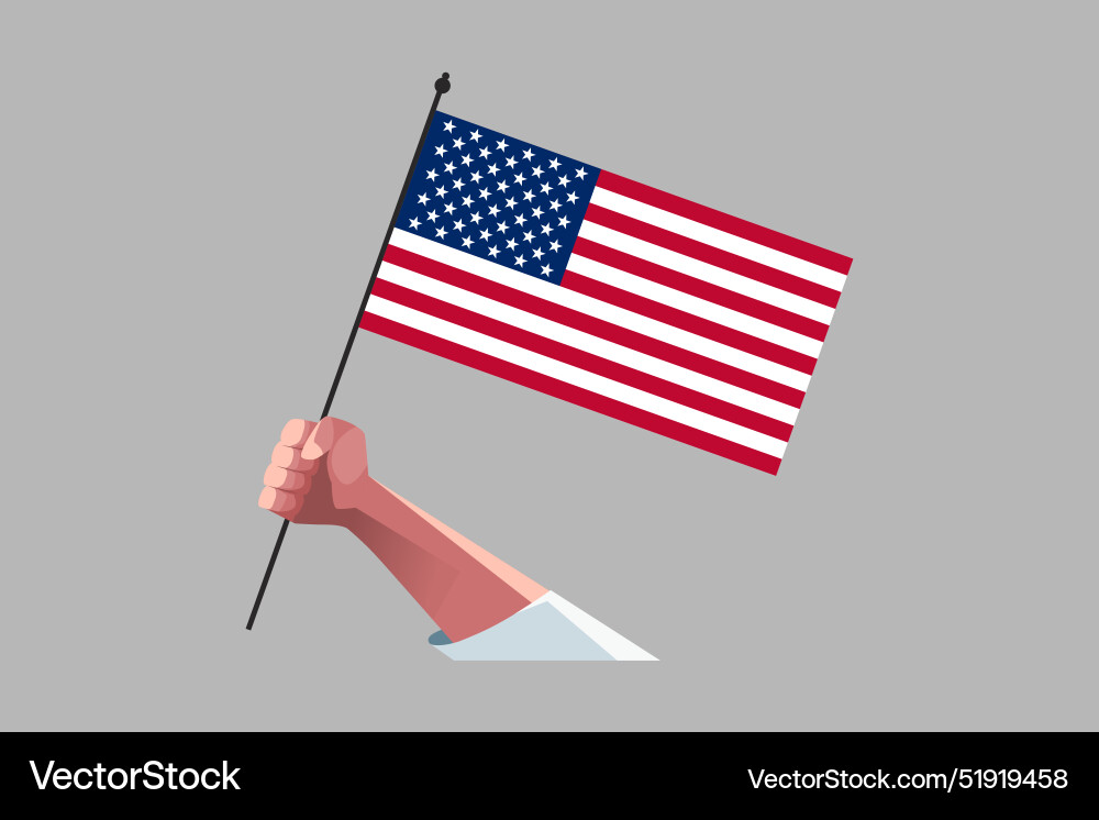 A hand holding an american flag Royalty Free Vector Image