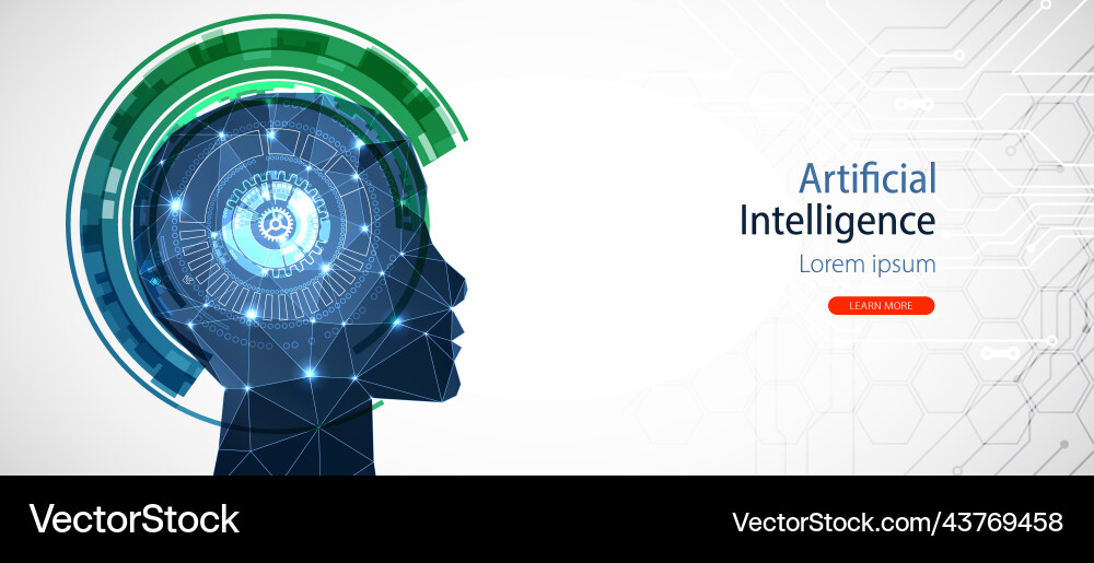 Artificial intelligence concept creative brain Vector Image