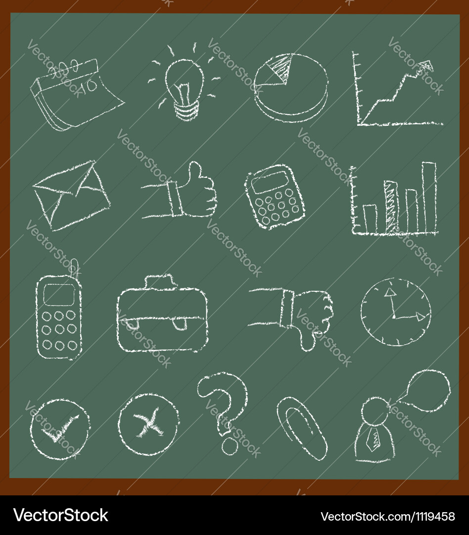 Business Chalkboard Icons Royalty Free Vector Image