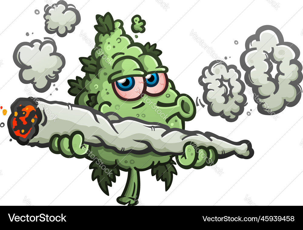 Cannabis Bud Smoking Joint Royalty Free Vector Image