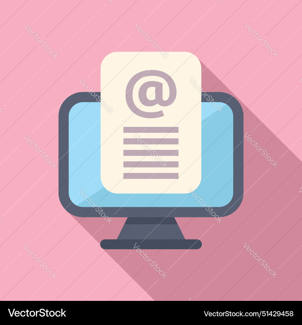 Email notification on computer icon Royalty Free Vector