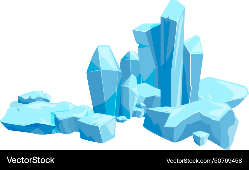 Frozen ice crystal cold clean cartoon block Vector Image