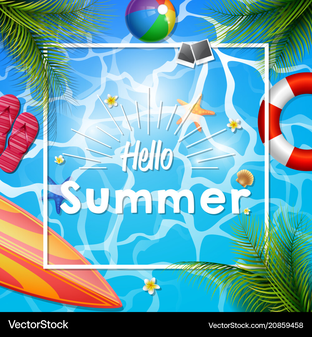 Hello summer background Royalty Free Vector Image