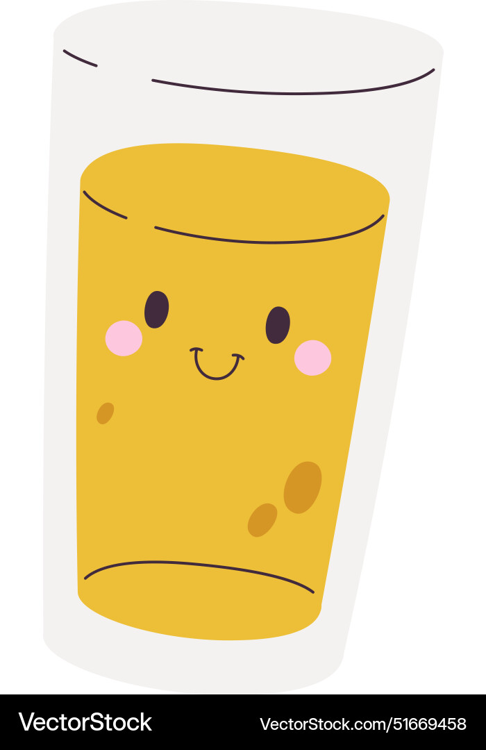 Juice glass cartoon character Royalty Free Vector Image