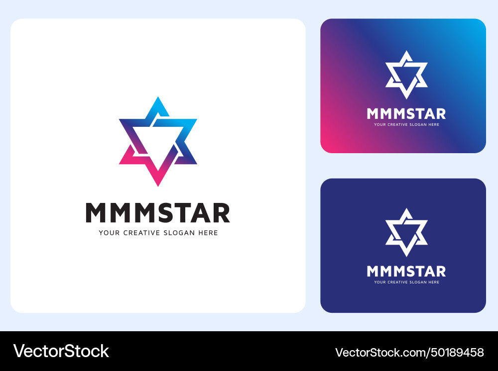Mmm star symbol logo design template Royalty Free Vector