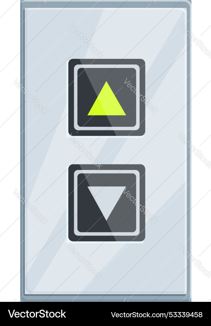 Modern elevator control panel with glowing up Vector Image