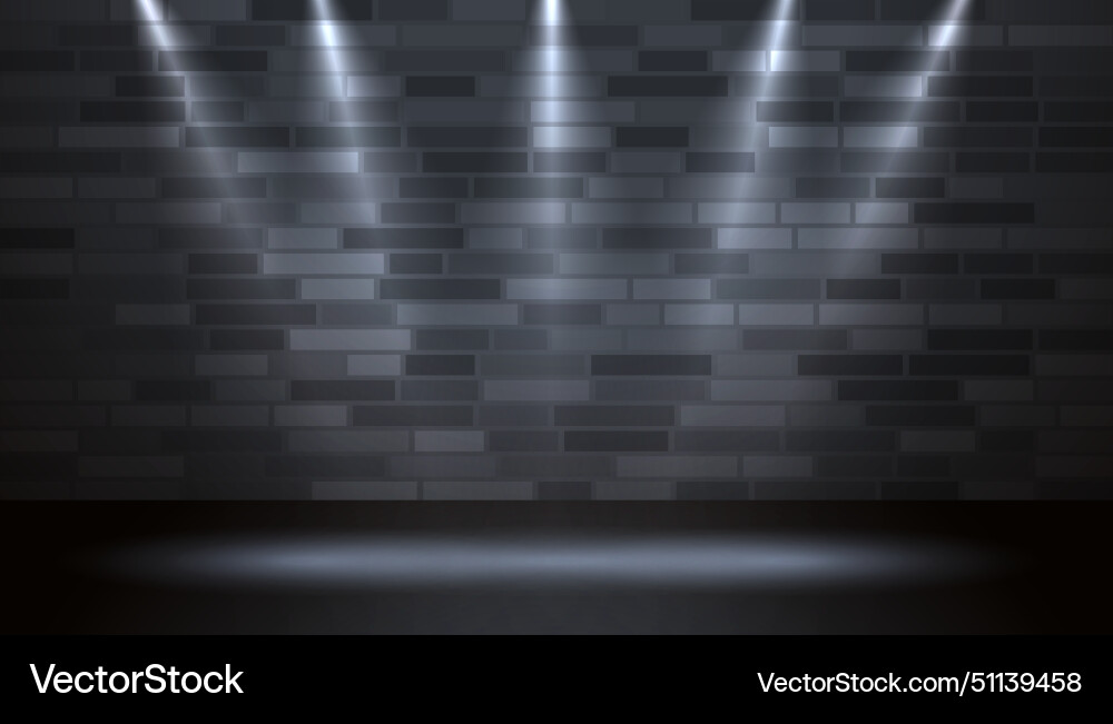 Realistic studio light effect on wall background Vector Image