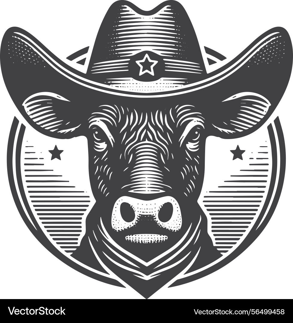 Simple rodeo cowboy front view icon design Vector Image