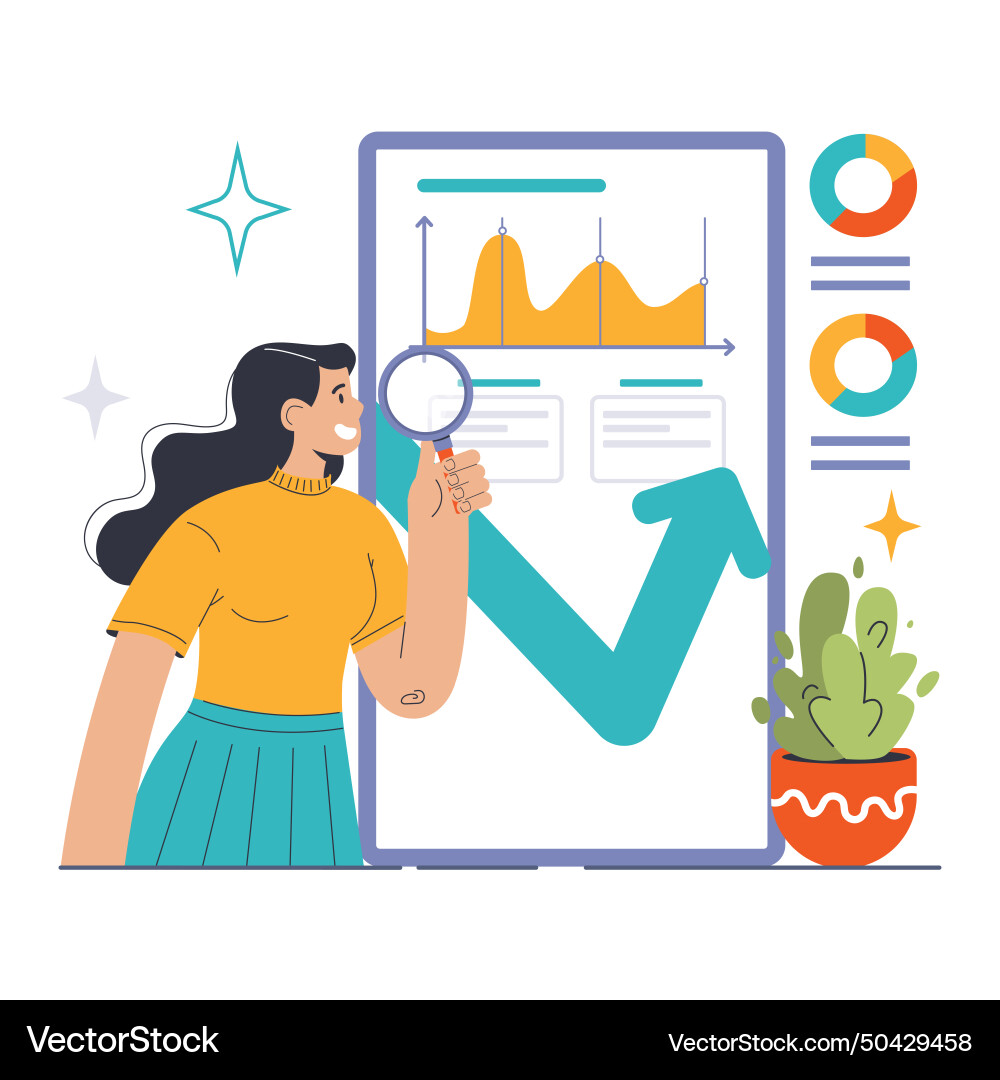 Website analysis conversion rate and traffic Vector Image