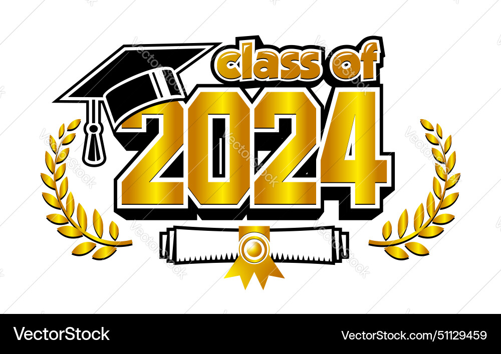 2024 graduate class logo Royalty Free Vector Image