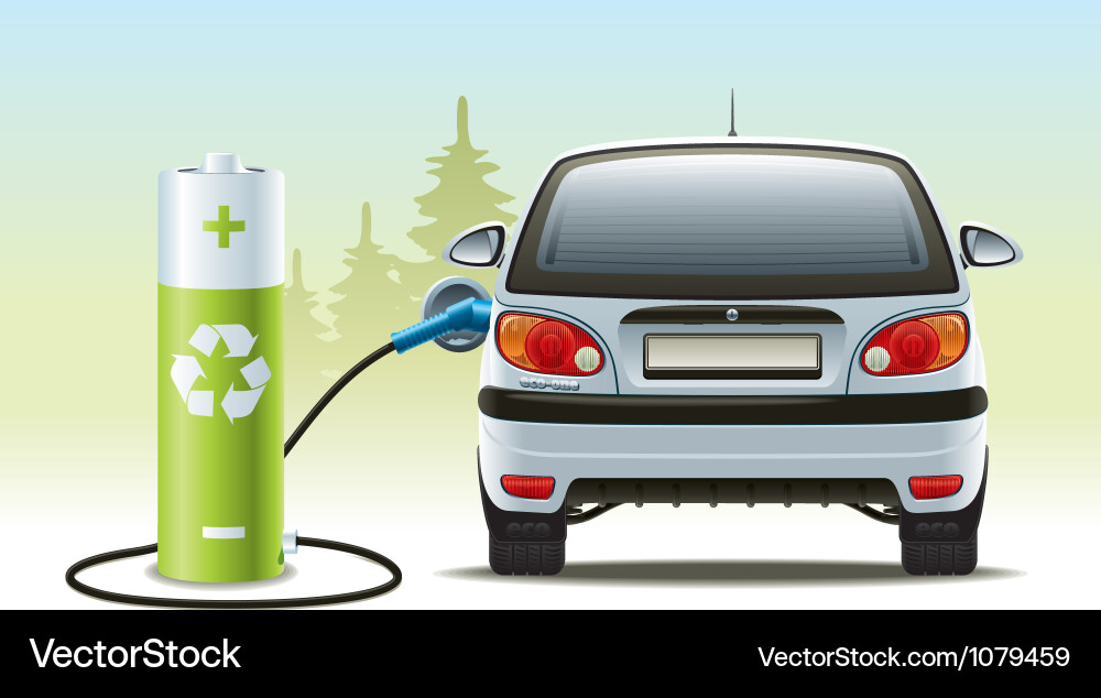 Electric car recharges Royalty Free Vector Image