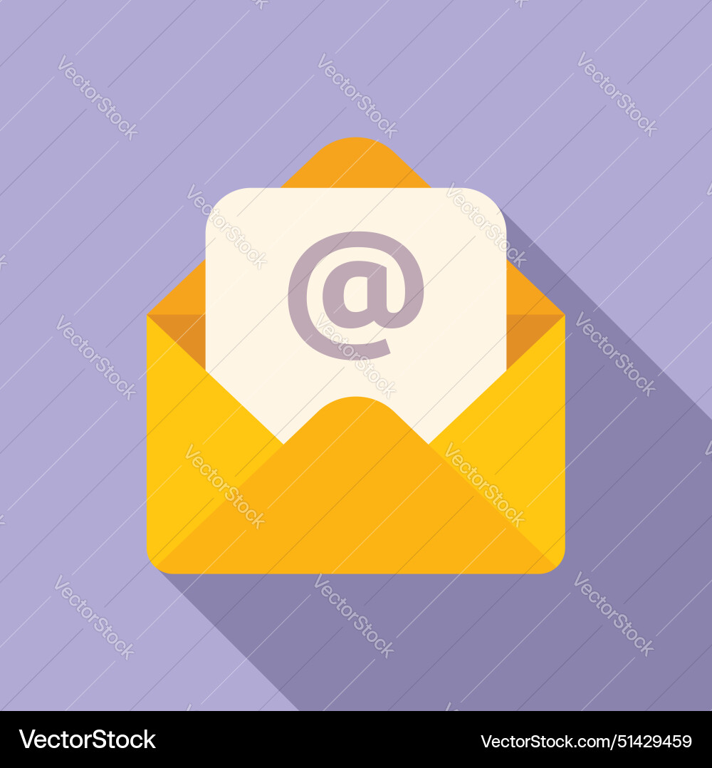 Email concept icon on purple background Royalty Free Vector