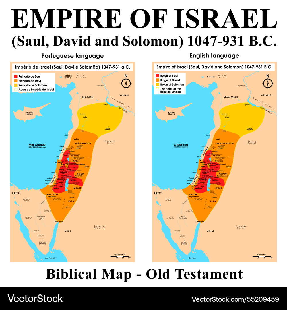 Empire of israel saul david and solomon Royalty Free Vector