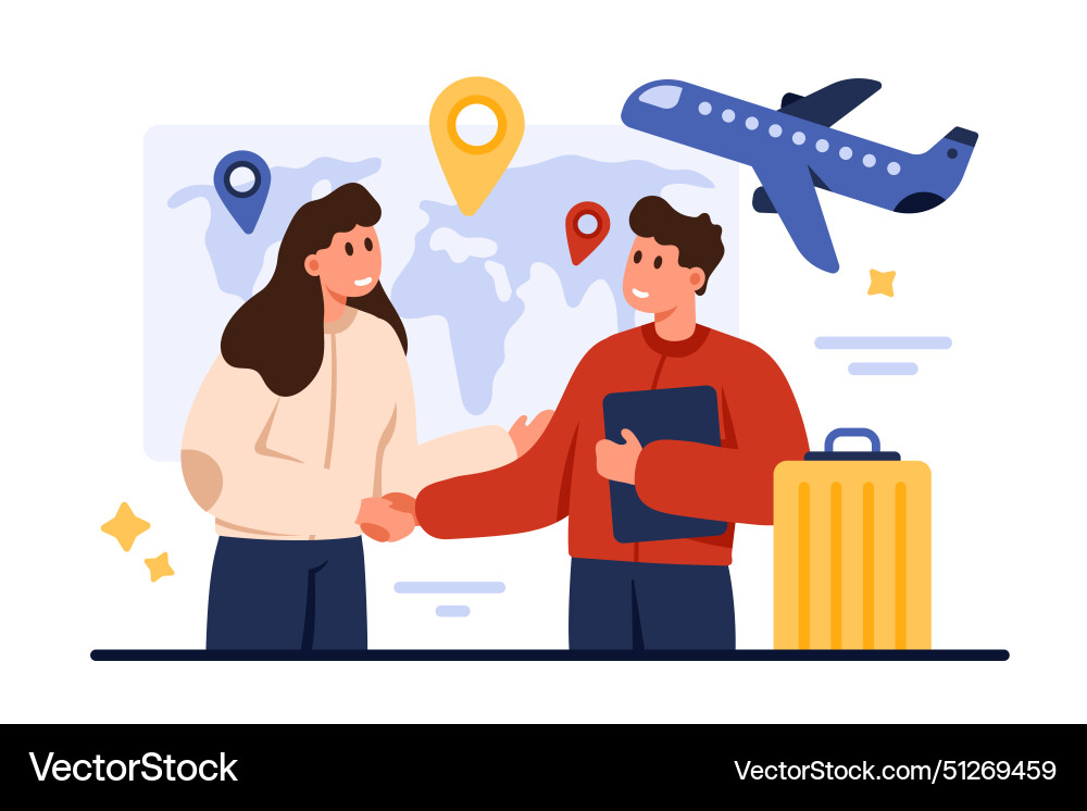 Employment contract with foreign company Vector Image