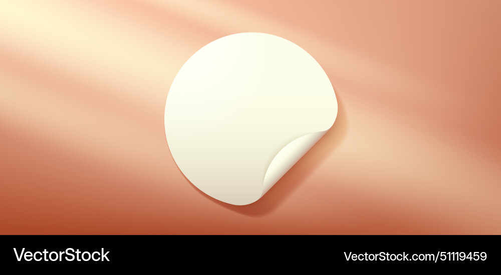 Empty round sticker background white tag paper Vector Image