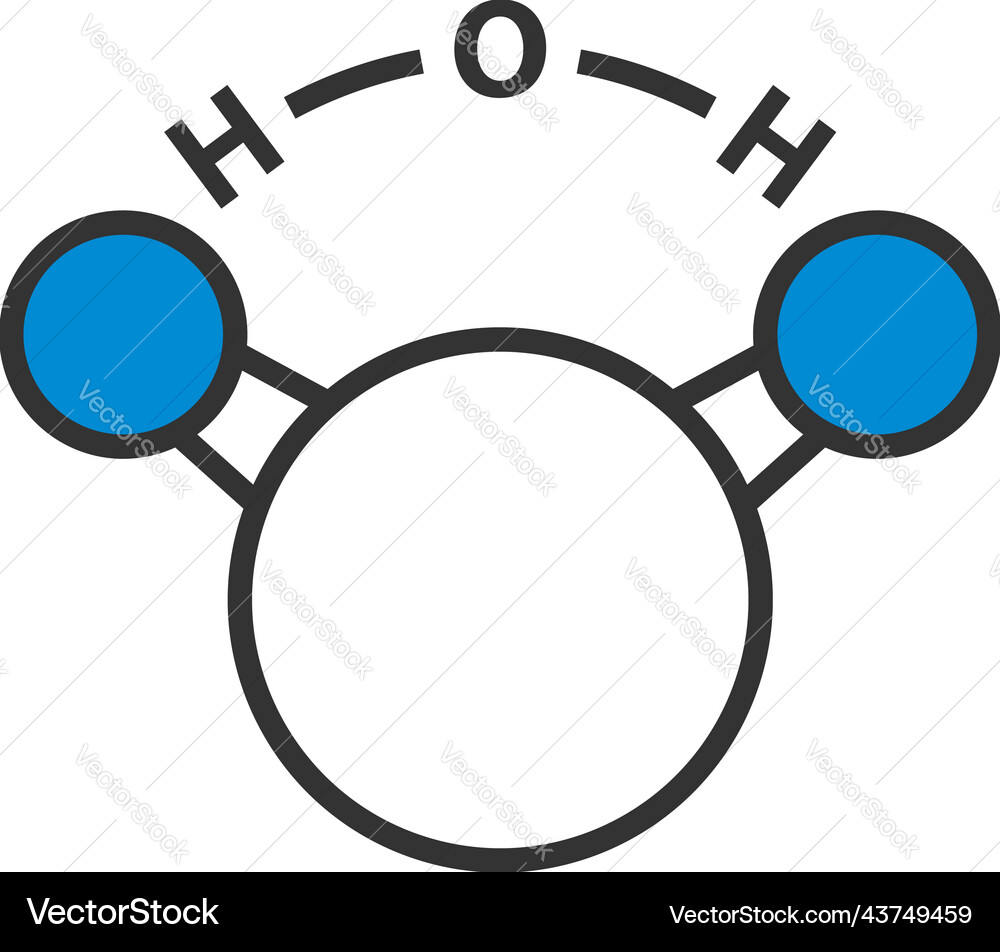 Icon of chemical molecule water Royalty Free Vector Image