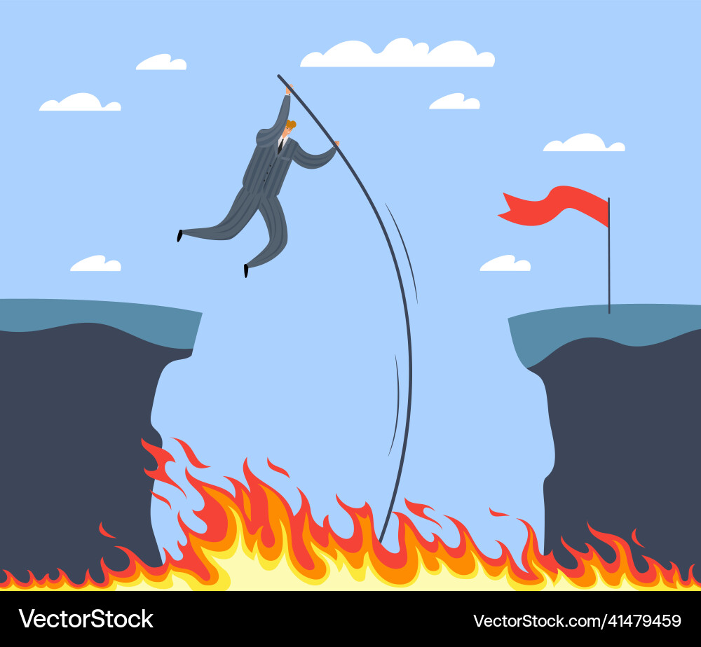 Overcoming obstacles calculation of their forces Vector Image