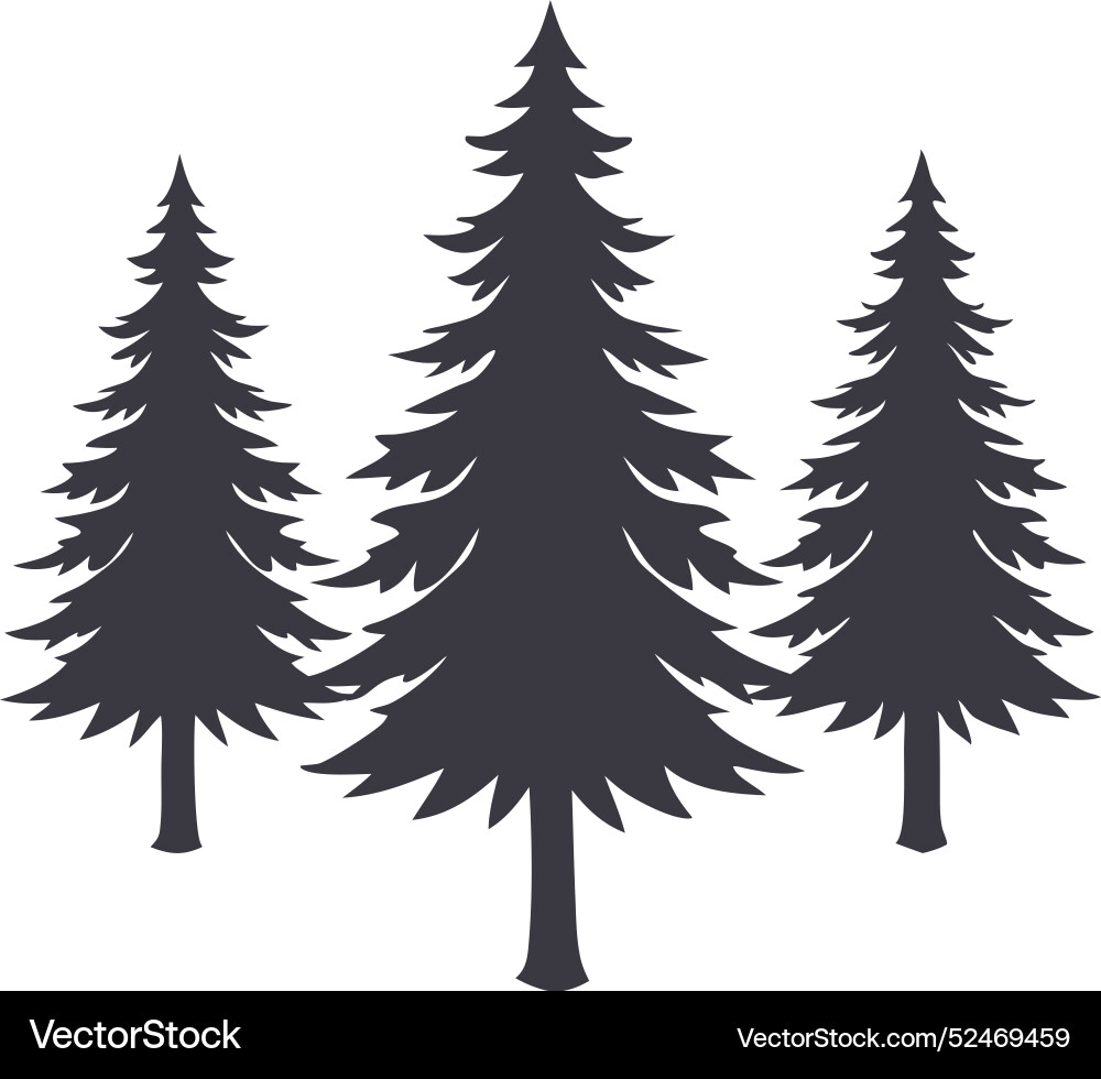 Pine tree and mountain collection Royalty Free Vector Image