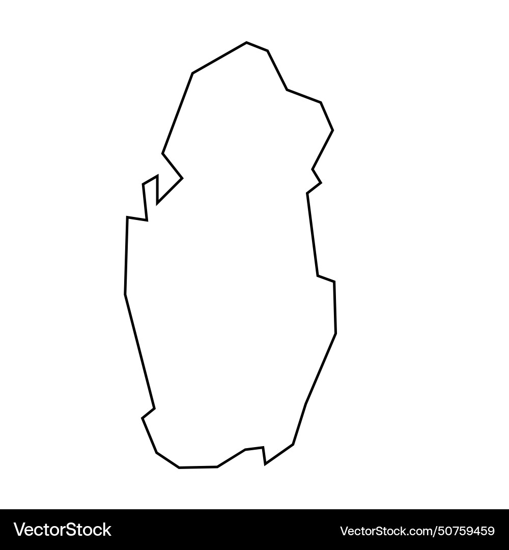 Qatar country map thin outline icon Royalty Free Vector