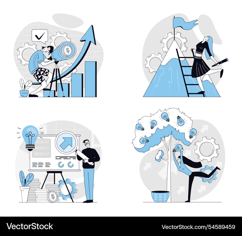 Searching for opportunities concept set in flat Vector Image