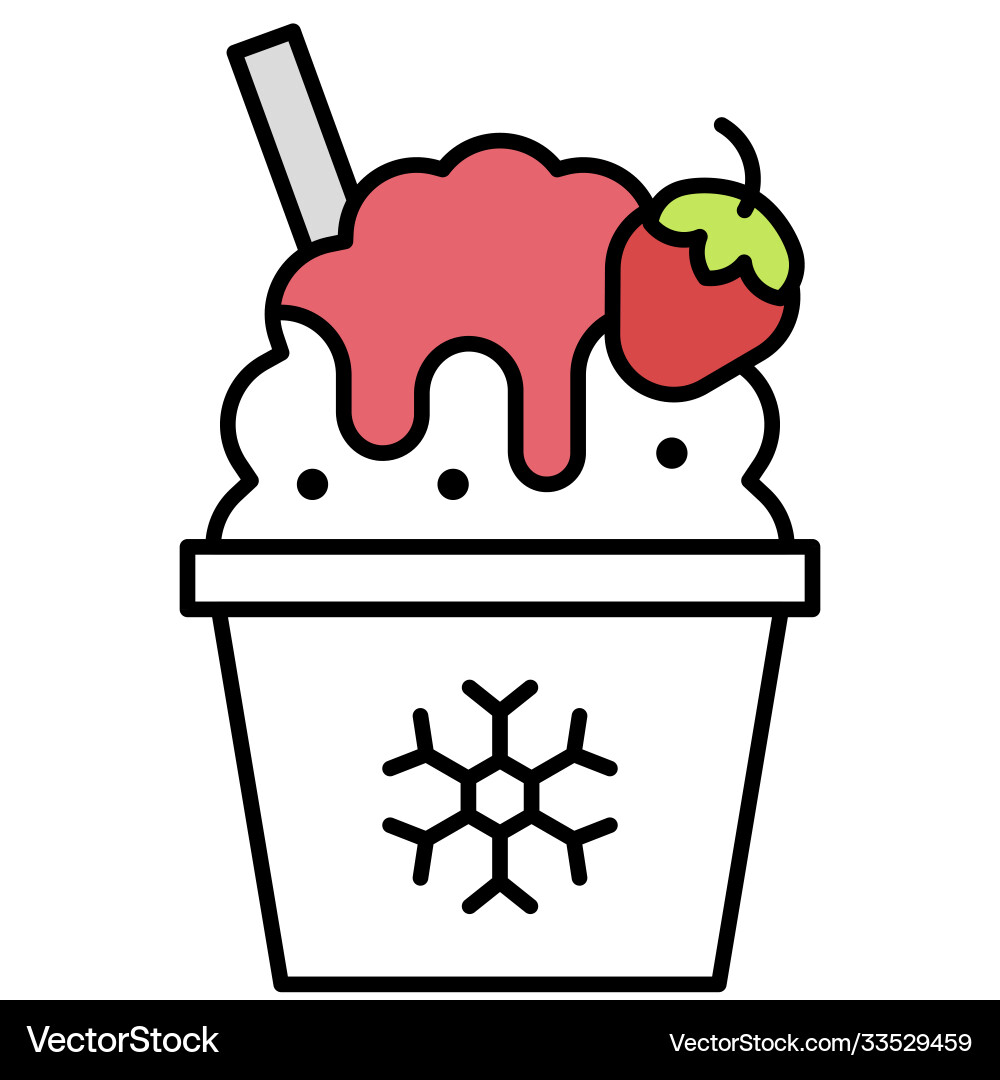 Shaved ice icon summer vacation related Royalty Free Vector