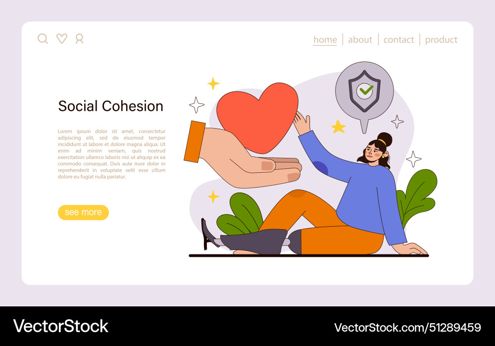 Social cohesion concept a nurturing hand offers Vector Image