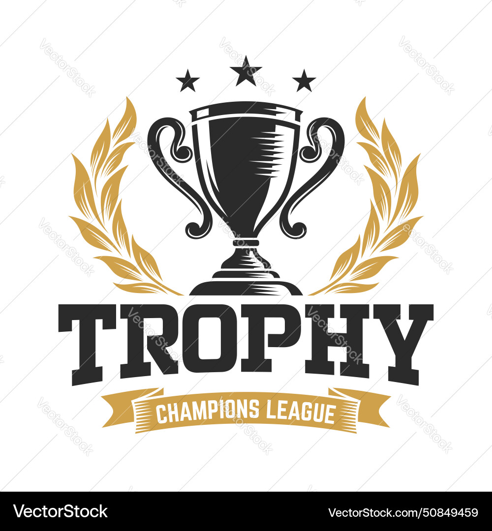 Trophy tournament badge logo design template Vector Image