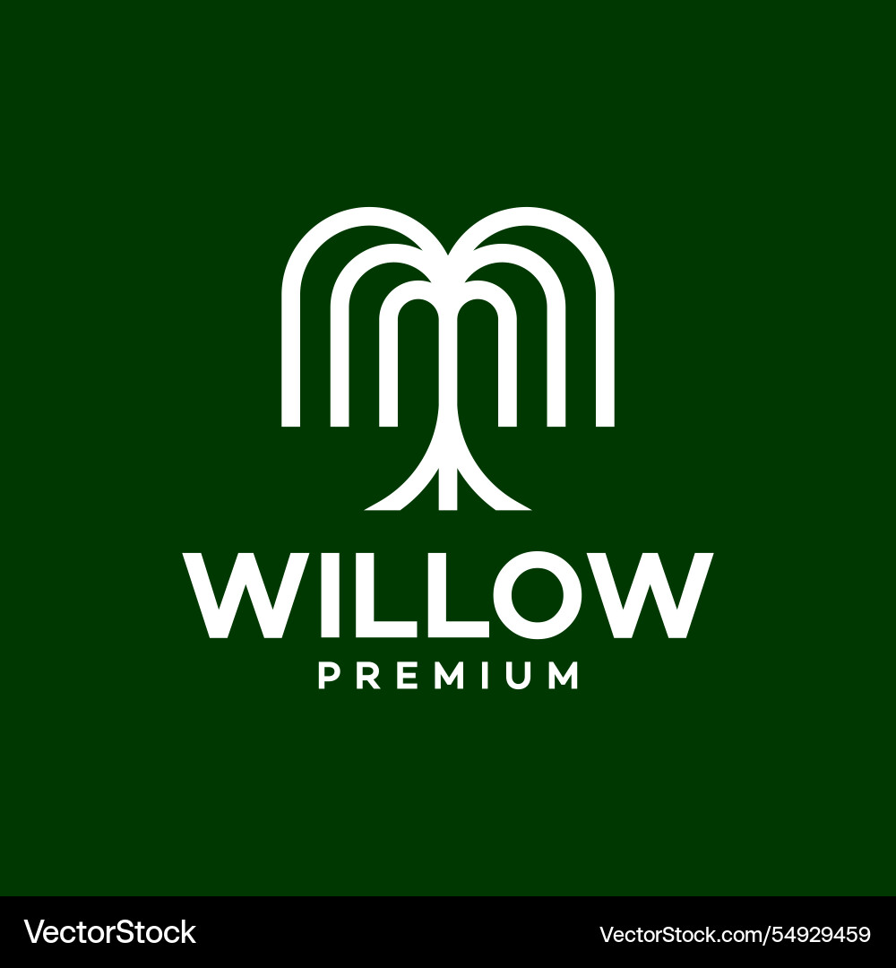 Willow tree logo template design Royalty Free Vector Image