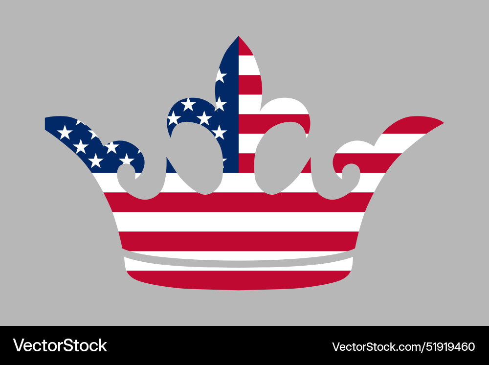 American crown shape with usa flag Royalty Free Vector Image