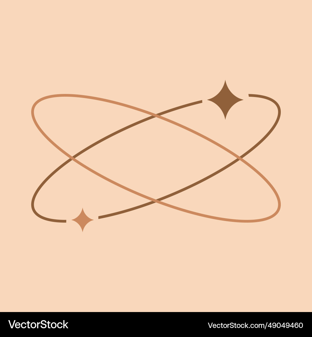 Atom orbit elliptical ellipse stylized stars Vector Image