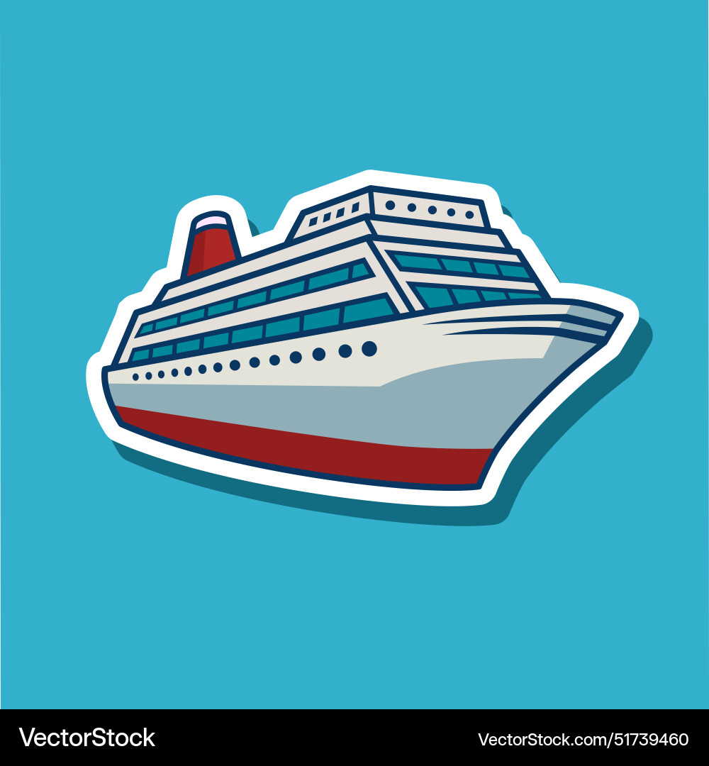 Cruise ship sticker Royalty Free Vector Image - VectorStock
