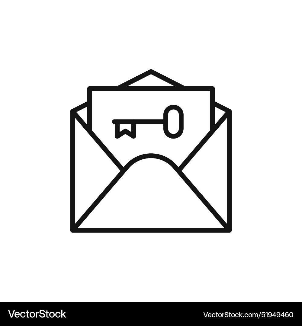 Email security key logo sign outline Royalty Free Vector