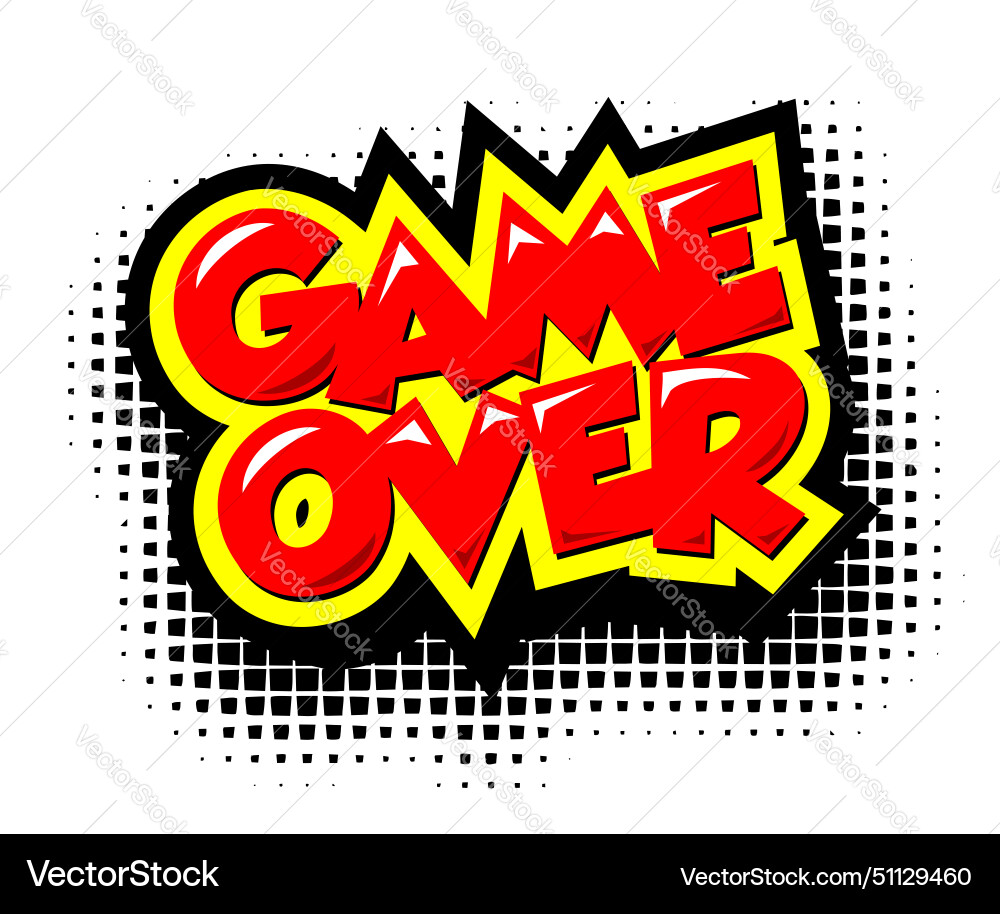 Game over red icon Royalty Free Vector Image - VectorStock
