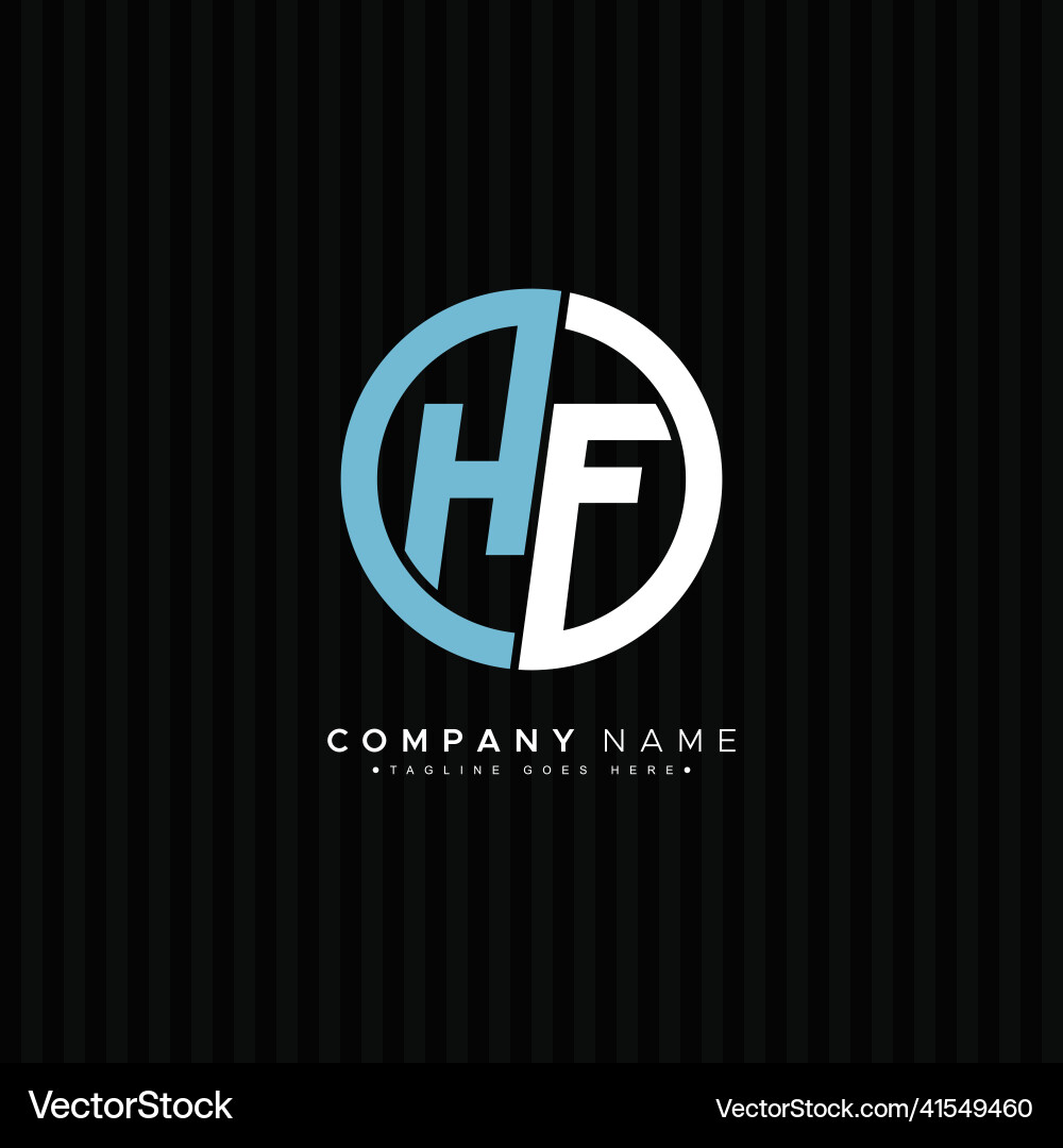 Initial letter hf logo simple alphabet Royalty Free Vector