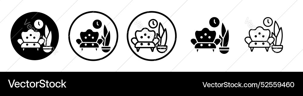 Lounge icon set on white background Royalty Free Vector