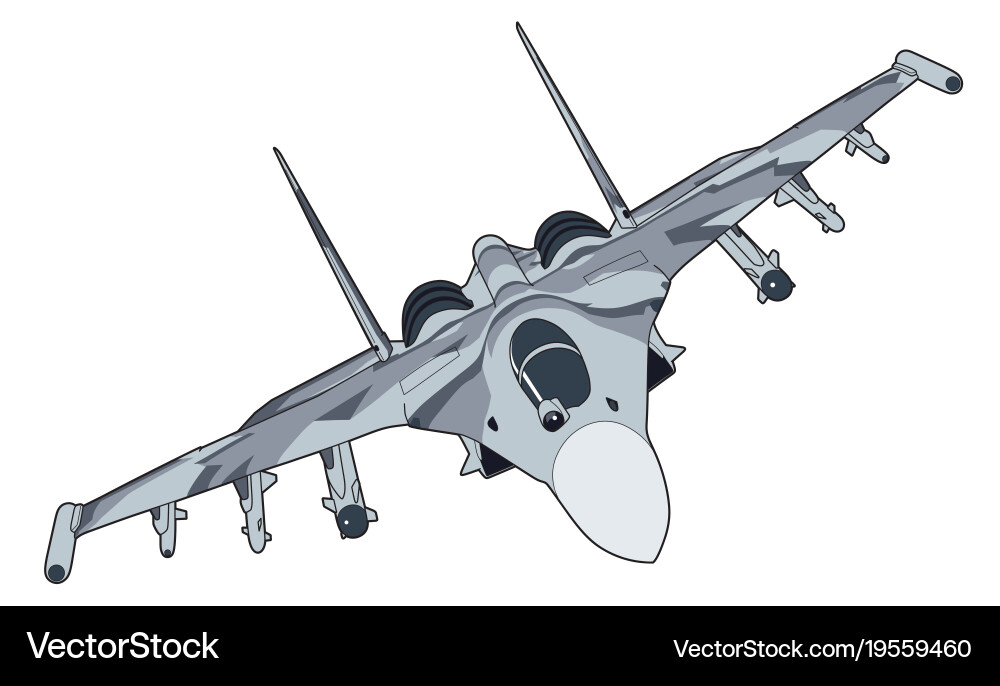 Modern russian jet fighter aircraft Royalty Free Vector